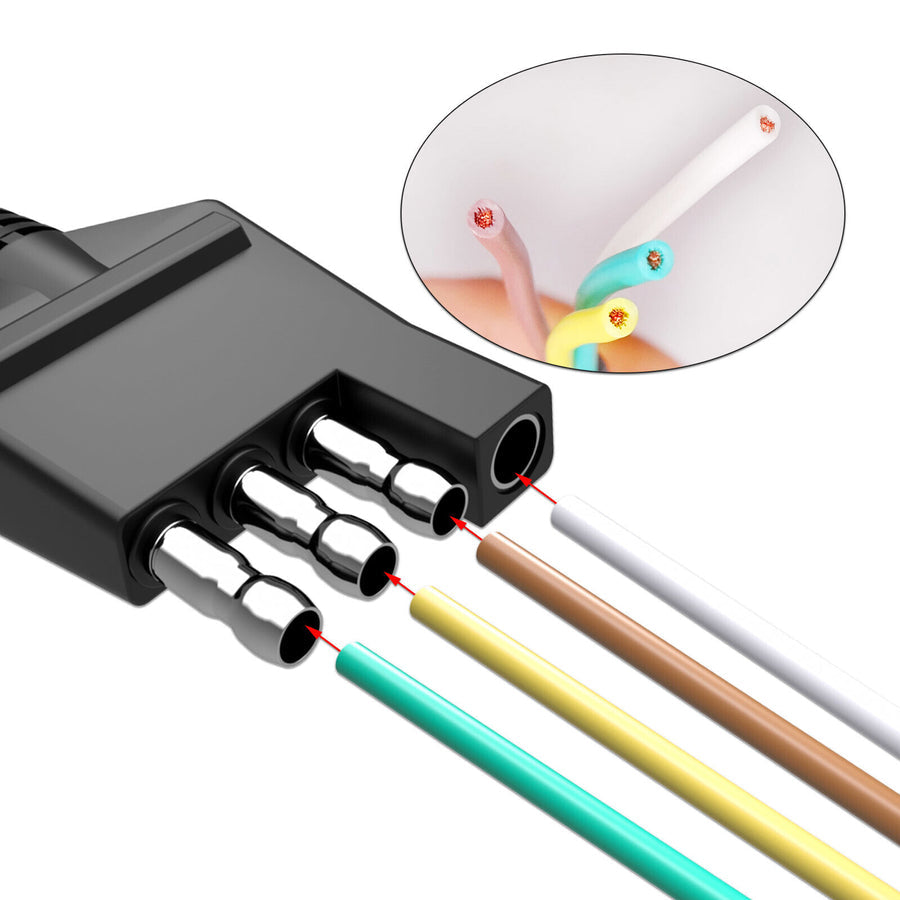 18AWG 4 Pin Trailer Connector 30Ft Trailer Wiring With Jacketed Cable ...