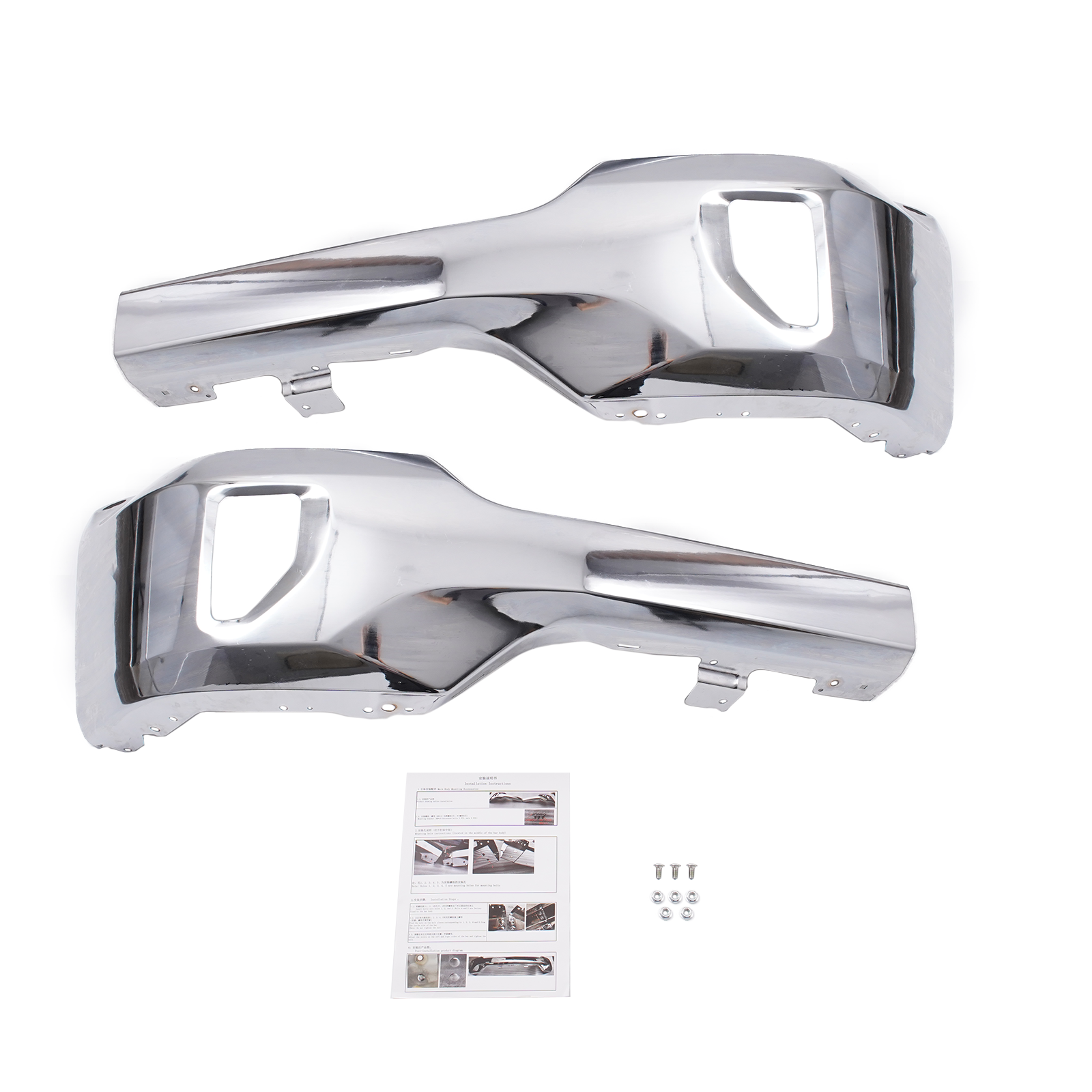 Silverado 1500 2016-2019 Front Bumper Face Bar w/Fog Light Hole Chrome ...