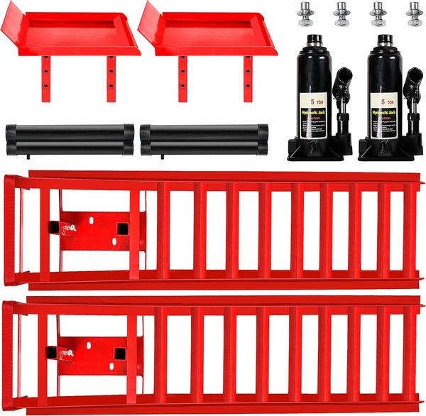 2PCS Hydraulic Car Ramps, 5T 11000lbs Lift for Garage – Jaautousa